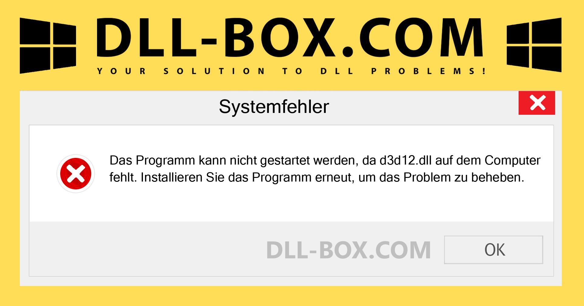 d3d12.dll kostenloser Download für Windows | DLL-BOX.COM